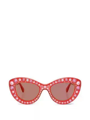 SWAROVSKI Cat-eye Embellished Sunglasses - Red