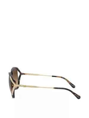 COACH Tortoiseshell-effect Geometric-frame Sunglasses