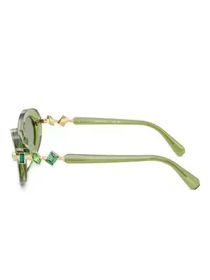 SWAROVSKI Crystal-embellished Oval-frame Sunglasses