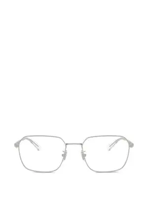 COACH Logo-plaque Geometric-frame Glasses - Silver