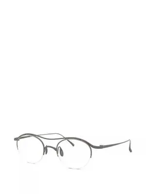 Giorgio Armani Double-bridge Round Glasses - Silver