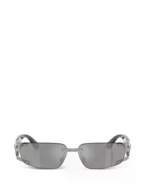 Versace Medusa Plaque Rectangle-frame Sunglasses - Silver