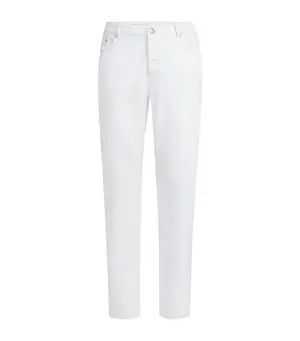 Brunello Cucinelli Comfort Denim Straight Jeans - White