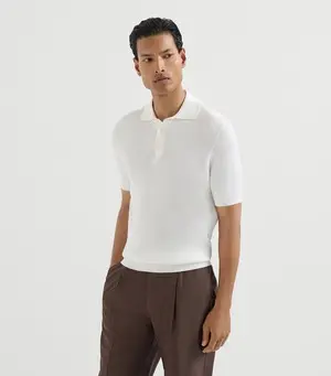 Brunello Cucinelli Cotton Ribbed Polo Shirt