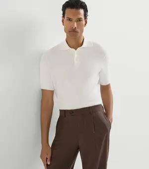 Brunello Cucinelli Cotton Ribbed Polo Shirt
