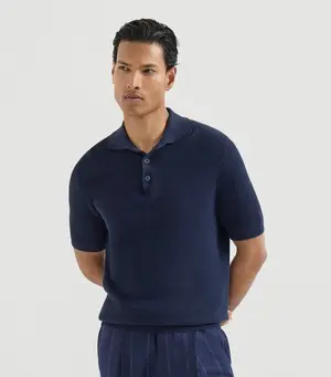 Brunello Cucinelli Cotton Rib-knit Polo Shirt