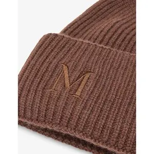 Max Mara Cashmere Beanie Hat With Embroidered Logo