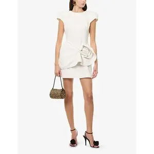 Magda Butrym Floral Embellished Denim Mini Dress