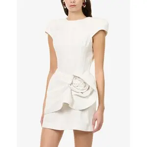 Magda Butrym Floral Embellished Denim Mini Dress