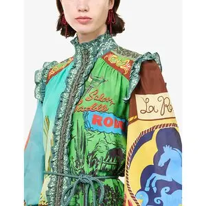 ALEMAIS Ace Printed Cotton And Silk-blend Mini Dress