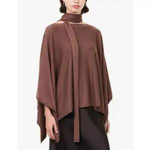PRETTY LAVISH Scarf Detail Knit Poncho Top