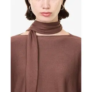 PRETTY LAVISH Scarf Detail Knit Poncho Top