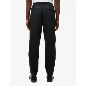 UMIT BENAN Selly Drawstring Cotton-silk Trousers - Dark Grey