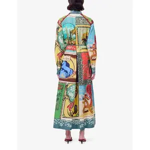 ALEMAIS Ace Printed Cotton And Silk-blend Midi Shirt Dress - Multi