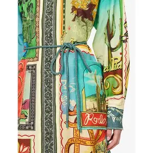 ALEMAIS Ace Printed Cotton And Silk-blend Midi Shirt Dress - Multi