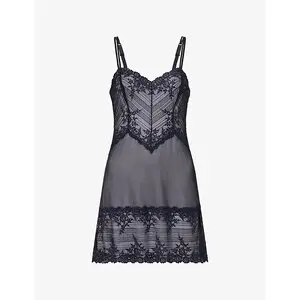 Wacoal Embrace Lace Mesh Chemise - Black/night Sky
