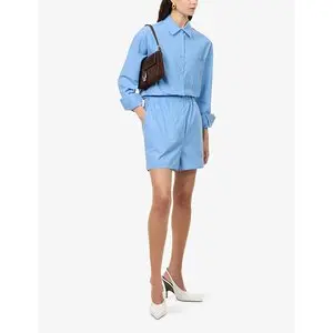 THE FRANKIE SHOP Lui Cotton Shorts - Blue