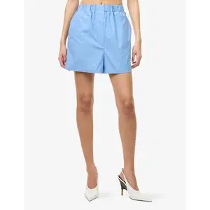 THE FRANKIE SHOP Lui Cotton Shorts - Blue