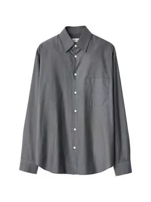 LEMAIRE Regular Shirt In Washed Cotton Silk - Grey