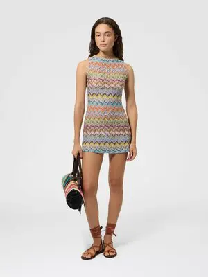 Missoni Viscose Lamé Zig Zag Mini Dress