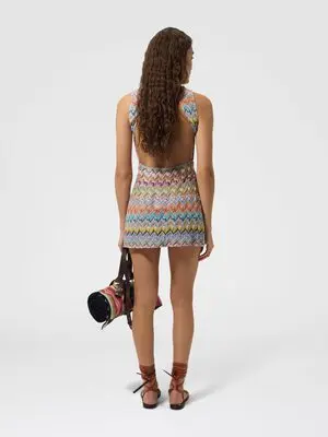 Missoni Viscose Lamé Zig Zag Mini Dress