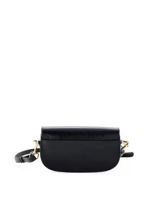 Dior Bobby Flap Bag Leather East West Crossbody Bag - Black