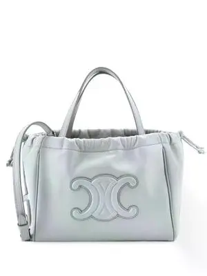 Celine Cuir Triomphe Cabas Drawstring Leather Small Tote Bag