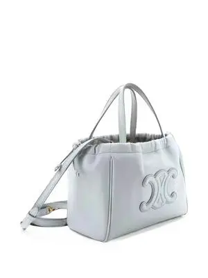 Celine Cuir Triomphe Cabas Drawstring Leather Small Tote Bag