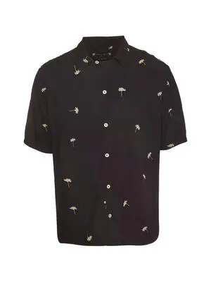 ALLSAINTS Daisy-print Poplin Shirt - Black