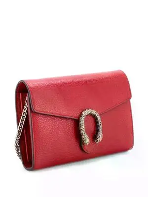 Gucci Dionysus Chain Wallet In Embellished Leather - Red