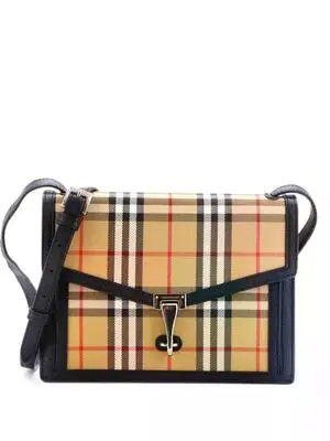 Burberry Macken Vintage Check Canvas Small Crossbody Bag