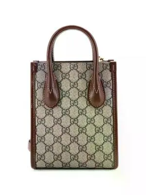 Gucci Interlocking G Patch Tote Gg Coated Canvas Mini Satchel