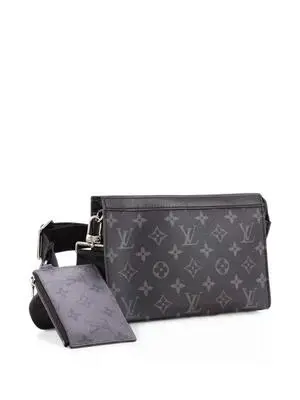 LOUIS VUITTON Gaston Wearable Wallet Monogram Eclipse Canvas Crossbody Bag