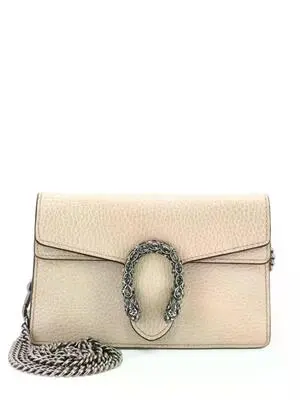 Gucci Dionysus Leather Super Mini Clutch Bag - Neutrals