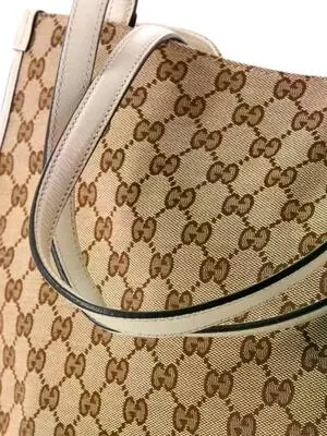 Gucci Horsebit 1955 Gg Canvas With Leather Medium Tote Bag