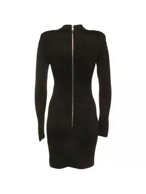 Balmain Polka-dot Mesh Panel Mini Dress