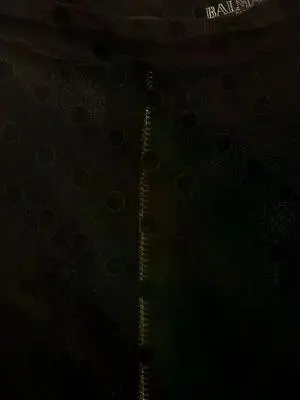 Balmain Polka-dot Mesh Panel Mini Dress