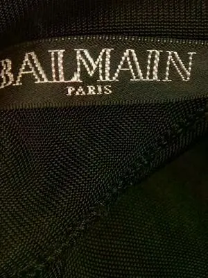 Balmain Polka-dot Mesh Panel Mini Dress