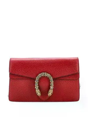 Gucci Dionysus Bag Leather Super Mini Clutch Bag - Red
