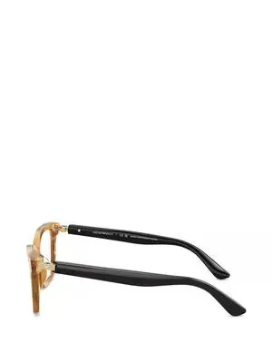Emporio Armani Striped Cat-eye Eyeglasses - Neutrals