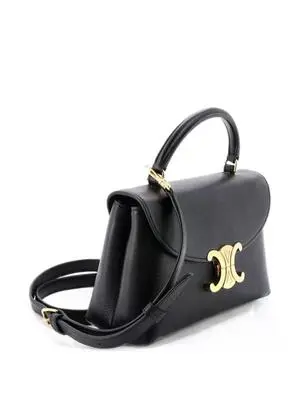 Celine Nino Top Handle Bag Leather Teen Satchel - Black