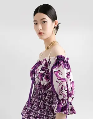 Dolce & Gabbana Majolica Print Poplin Top