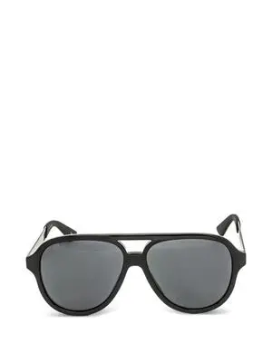 Gucci Aviator Sunglasses With Double Bridge - Black