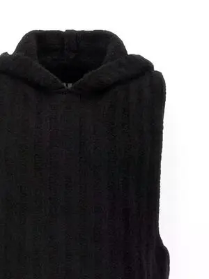 Rick Owens Ribbed Hooded Tank Top - Black