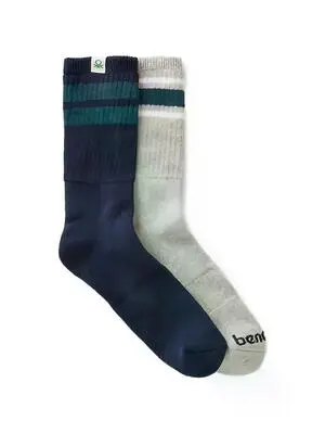 BENETTON Striped Knitted Socks - Blue