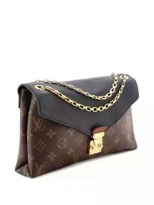 LOUIS VUITTON Pallas Chain Monogram Canvas And Calfskin Shoulder Bag - Black