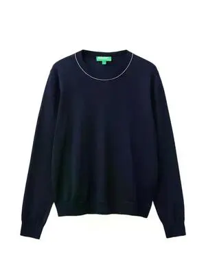 BENETTON Contrast-trim Crew-neck Sweater
