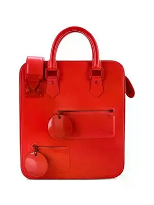LOUIS VUITTON Op Art Leather Satchel - Red