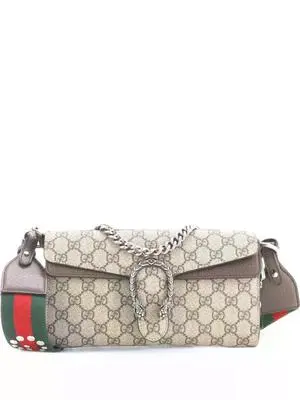 Gucci Dionysus East-west Flap Bag Gg Coated Canvas Small Shoulder Bag - Brown