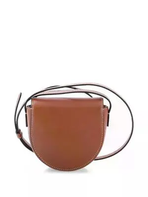 Celine Cuir Triomphe Besace Flap Bag Leather Mini Crossbody Bag - Brown